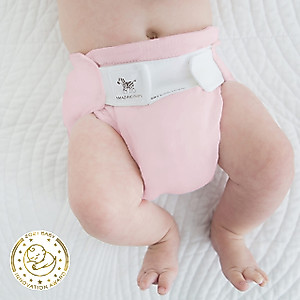 Amazing Baby Hybrid Cloth Diaper Cover/Swim Diaper, Small, Sz 2 (8-15 lbs), Use Boosties Disposable or Reusable Inserts, Pastel Pink, SmartNappy Set: Cover + Tri-Fold + Booster Pad