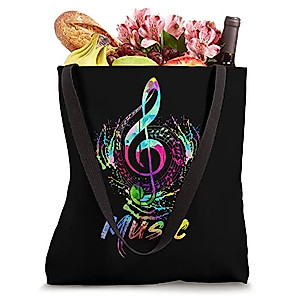 Funky Colorful Music Treble Clef Musical Note T-Shirt Tote Bag