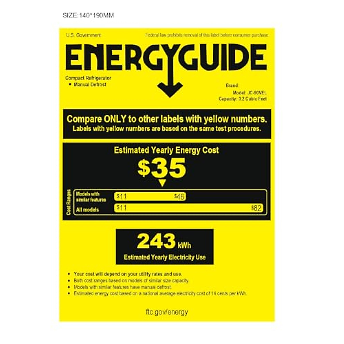 FOHERE 3.2 Cu.ft Beverage Refrigerator and Cooler - 126 Can Mini Fridge with Glass Door for Soda Beer or Wine, Freestanding Small Drink Dispenser with Adjustable Removable Shelve, for Home Office Bar