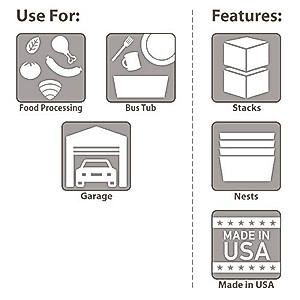 Akro-Mils 34305 Jumbo Lug Plastic Nest and Cross Stack Akro-Tub Tote, (25-Inch x 16-Inch x 9-Inch), Gray, (6-Pack)