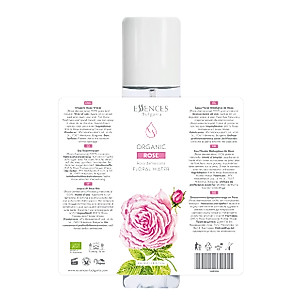 Essences Bulgaria | Organic Rose Floral Water 8.5 Fl Oz | 250ml | Rosa damascena | 100% Pure and Natural | Anti-Age Refreshing Beauty Mist | Alcohol-Free | Makeup Remover | Hydrating | Vegan