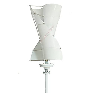 HUIZHITENGDA 12V 24V 48V 220V Vertical Wind Turbine Generator,4000W 10 Blade Home Spiral Wind Power Turbine Generator for Home Or Camping(White),220v
