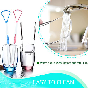 4pcs Tongue Scraper, Tongue Cleaners (1 pcs Stainless Steel, Red Blue Green silicone tounge scrappers), Reduce Bad Breath (Medical Grade), 100% BPA Free Metal Tongue Scrapers Fresh Breath fastly