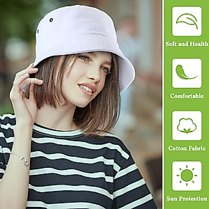 Xtinmee 48 Pcs Washed Cotton Bucket Hats Unisex Cotton Getaway Headwear Packable Summer Hats for Travel Beach Outdoor, White(Large-X-Large)