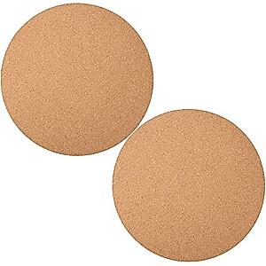 Boao 2 Packs Cork Coaster Round Cork Mat Trivet for Plant 12 Inch Soft Corkboard Mat Absorbent Planter Saucers for Kitchen Hot Pads, Pots, Pans, and Kettles and DIY Crafts Supplies