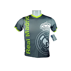 Rhinox Group Compatible with Real Madrid Official Soccer Youth Poly Jersey -05 YS Black