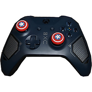 Esports Discounts Controller Thumb Grip Silicone Caps Compatible for Playstation PS5 PS4 PS4 Pro Slim PS3 Xbox One 360 Series S X Switch Pro - Captain America - Two Controller Pack