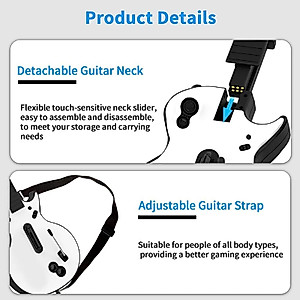 NBCP PC Guitar Hero Wireless Legends Rock Dongle Bundle for PS3/Computer Windows, Compatible with Guitar Hero, Rock Band, Clone Hero & Fortnite Festival