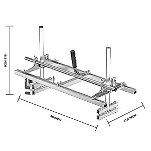 FARMMAC Chainsaw Mill,Portable Chainsaw Mill 36 Inches,Planking Milling Lumber For 14" - 36" Chainsaw Bar With 4 Pack 8'' Felling Wedges For Builders & Woodworkers