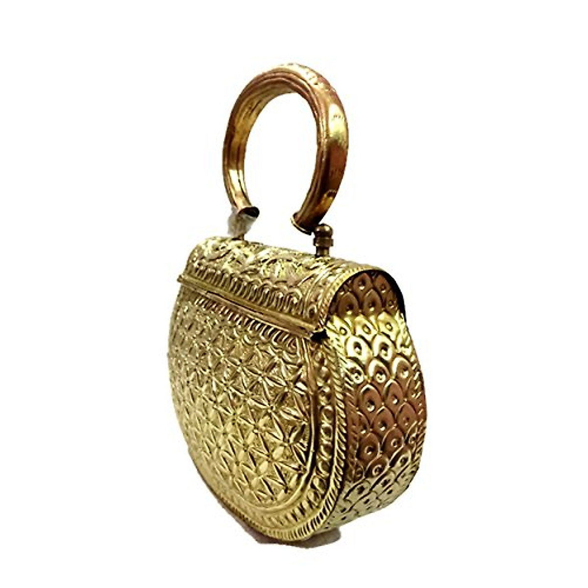 Golden Clutches Vintage Handmade Brass Metal Purse Hand Clutch Handbag for Women Party Bride Marriage Clutch