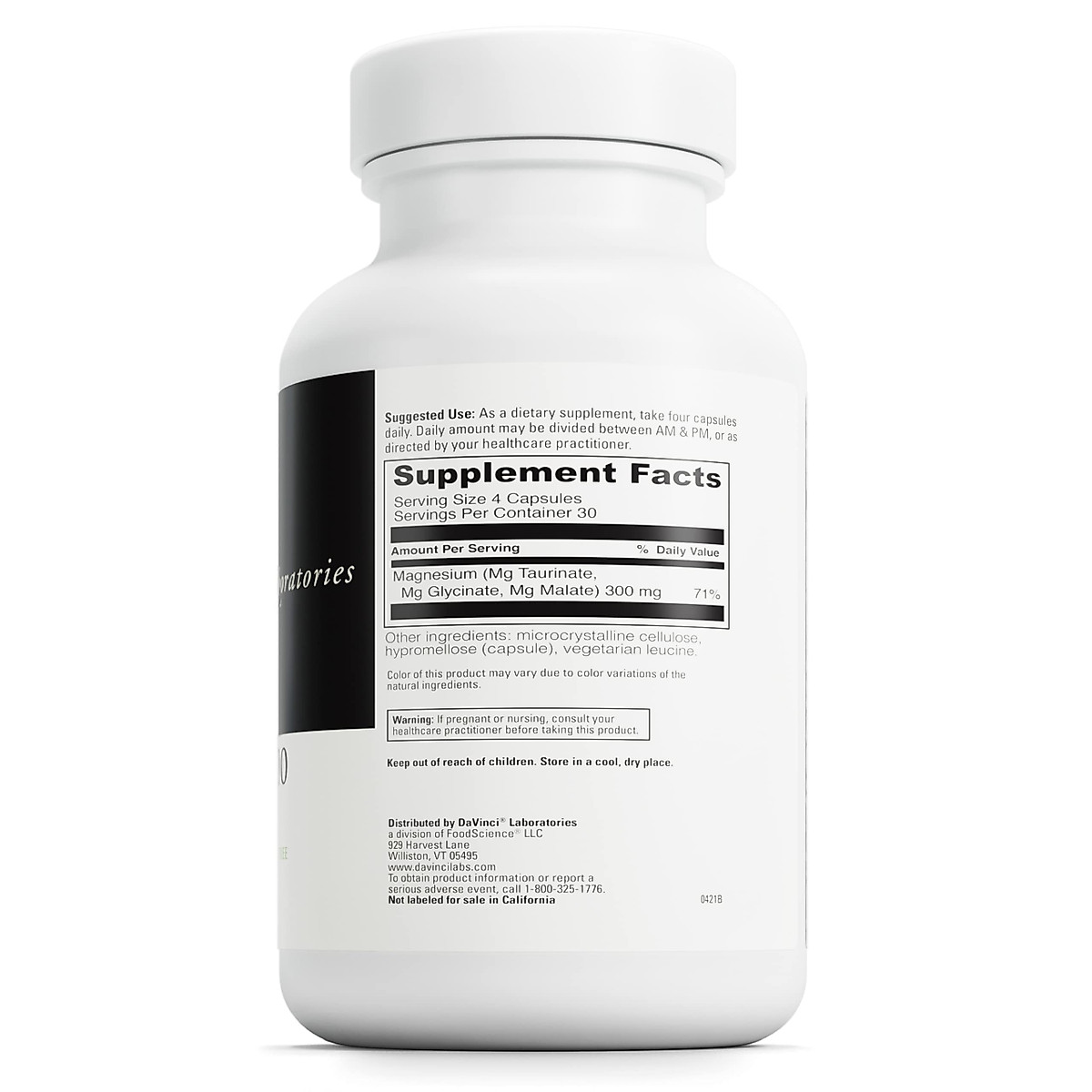 DaVinci Labs Tri-Mag 300 - Chelated Magnesium Supplement with Glycinate, Taurinate & Malate - Helps Support Adrenal Hormone Balance, Nutrient Absorption, Nerve Function & Bone Health* - 120 Capsules