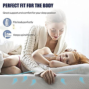 NChanmar 10 Inch Gel Memory Foam Mattress Pressure Relieving, Cooling Gel Foam, CertiPUR-US Certified, Bed-in-a-Box, White
