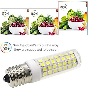 BonYei 8206232A Ceramic E17 LED Bulb for 7W Microwave Oven Appliance, 75W Halogen Bulb Equivalent, Daylight White 6000K, Pack of 2