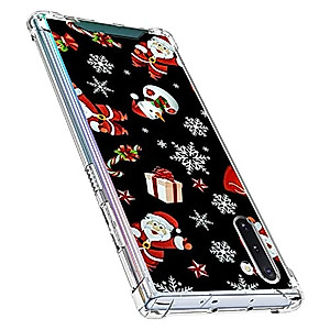 Edaobibuxk Fit for Samsung Galaxy Note 10 Phone Case Santa Snowman Gift Transparent Framework Case TPU Slim Bumper Clear Case