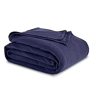 Martex Fleece Blanket King Size - Fleece Bed Blanket - All Season Warm Lightweight Super Soft Anti Static Throw Blanket - Navy Blanket - Hotel Quality- Blanket For Couch (108x90 Inches, Navy)