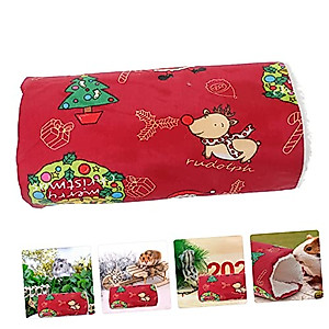 BCOATH 1pc Christmas Living Squirrel Animal Rabbit Nest Cage Tunnels Chinchillas Mice Habitats Plush Comfortable for Parrots Hut Pet Dwarf Exploration Hedgehogs Interesting Tunnel