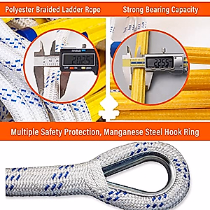 FGQCBBYC Rope Ladder Fire Escape Ladders 2-10 Storey Evacuation Safety Ladder,Emergency Fire Escape Ladder, for Indoor/Outdoor Weight Capacity up to 900Lb/8M/26.2Ft/18M/59Ft