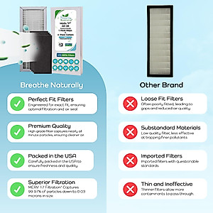 Breathe Naturally - Extra Thick Filters Compatible with Idylis “F” AC-38 Series Air Purifiers - Made for Idylis “F” AC-38/560885 Series(1 Pack Replacement HEPA Filter, 4 Pack Carbon Filters)