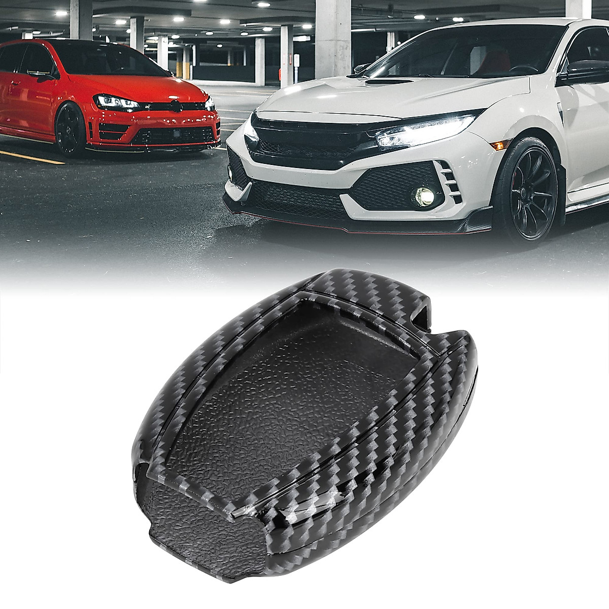 X AUTOHAUX TPU Car Smart Key Remote Flip Fob Cover Shell Protective Case for Mercedes-Benz ML350 Carbon Fiber Pattern