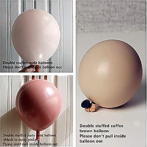 Dusty Rose Pink Balloon Arch Kit Nude Blush Gold Double Stuffed Balloon Garland 121 Latex Pastel Neutral Balloons for Gender Reveal, Baby Shower Bridal Engagement, Boho Wedding baptism Party