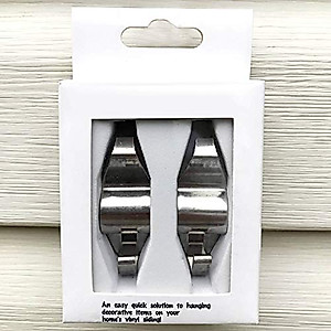 Vinyl Siding Hooks for Hanging, Heavy Duty Outdoor Decorations Siding Hanger, Metal No Hole Needed Vinyl Siding Clips (8 Pack)