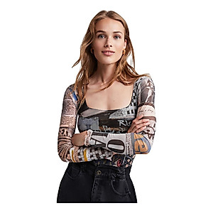 Desigual woMens Casual Blouse, Black, Large US