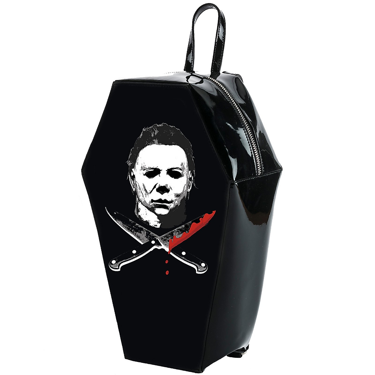 Halloween 2 Michael Myers Crossed Knives Coffin Backpack