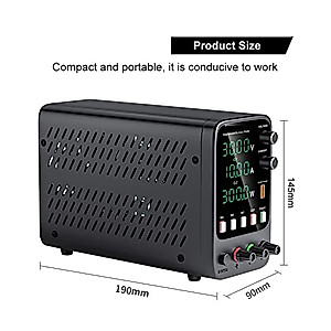 Adjustable DC Power Supply 30V 10A Lab Programmable Memory Function Bench Power Source Voltage Regulator Switch 60V 5A(60V 5A)