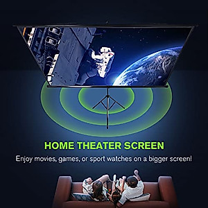 100 Inch Projector Screen Indoor with Stand for Movie Projection, Large 16:9 White Movie Screen, Portable Video Projection Screen for Home Theater, Office Meeting, Outdoor Advertising Camping and etc