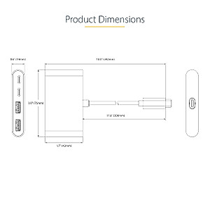 StarTech.com 4-Port USB-C Hub with 100W Power Delivery Pass-Through - 2X USB-A + 2X USB-C - 5Gbps - 1ft (30cm) Long Cable - Portable USB Type-C to USB-A/C Hub - USB-C Splitter (5G2A2CPDB-USB-C-HUB)