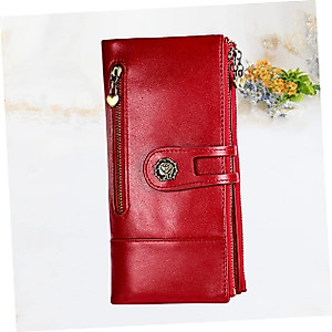 VALICLUD Womens Purses Womens Backpack Purse Purse Wallet Girls Women Blocking Zipper Handbag Leather for Multipurpose Vintage Billfold Red Women Backpack Purse Travel Wallet