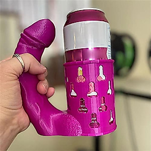 Valentine's Day Gift - Funny Tintin Beer Can Holder Novelty Birthday Holiday Spoof Gift Funny Beer can Holder (C - Purple)