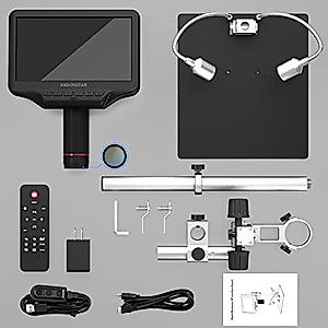 Andonstar AD407Pro 7 inch 270X HDMI Digital Microscope,Upgraded 12.5 inch Metal Stand for Professional PCB Soldering Tools,Support PC Connection to Measure