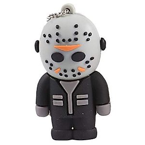 2.0 Jason Voorhees Killer Halloween 32GB USB External Hard Drive Flash Thumb Drive Storage Device Cute Novelty Memory Stick U Disk Cartoon