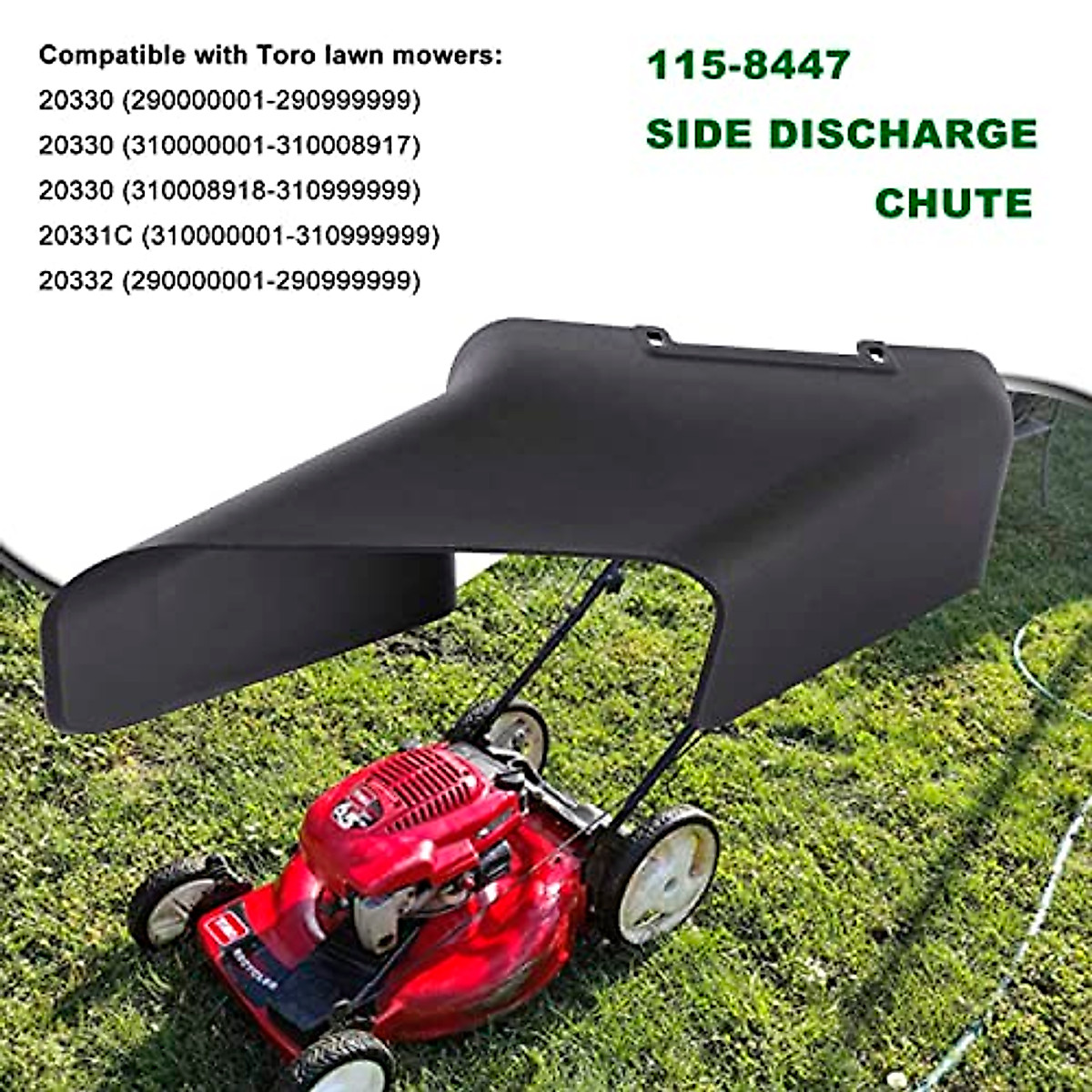 DECKMAN Lawn Mower Parts 115-8447 Side Discharge Chute, Compatible with Toro 22" Recycler Lawn Mower for 20377, 20378, 20330, 20331, 20333, 20330C - Fits Many 22" Recycler Lawn Mower 2009-2015 (1)