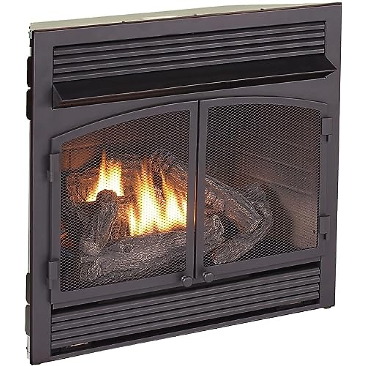 Duluth Forge Dual Fuel Ventless Gas Fireplace Insert, Remote Control, 6 Fire Logs, Use with Natural Gas or Liquid Propane, 32000 BTU, Heats up to 1500 Sq. Ft., Black