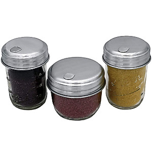 Sugar Dispensing Retro Style Stainless Steel Lids for Mason Jars (2 Pack, Regular Mouth)