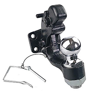 TOPTOW 64183 Pintle Hitch Receiver with 2 inch Hitch Ball, 16,000 lbs. Capacity, Bolt-on Pintle Hook, Fits for Pintle Mount, Fasteners Kit Included…