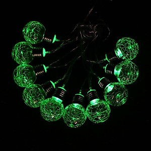 Hampton Bay 10-Light 12 ft. Integrated LED Clear Crackle Glass Ball String Light Set