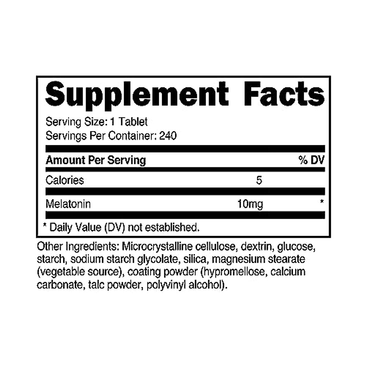 Nutricost Melatonin 10mg, 240 Tablets - 10mg Per Serving, Non-GMO, Gluten Free