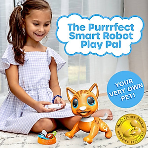 Power Your Fun Robo Pets Cat for Girls and Boys - Remote Control Robot Toy Interactive Hand Motion Gestures, Robot Toys Smart STEM Toy Programmable Treats Walking Dancing Robot Pet for Kids Robot Cat