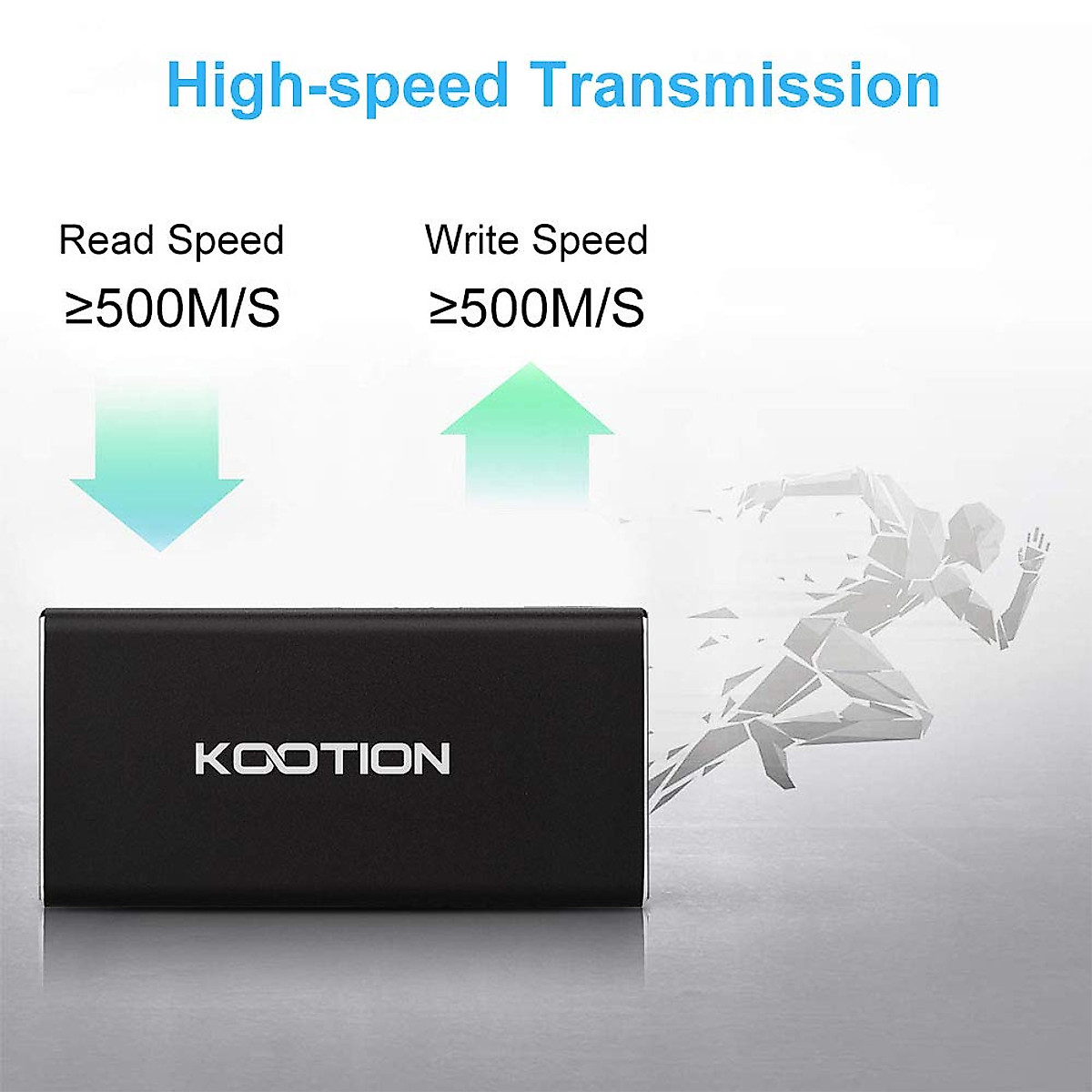 KOOTION External SSD 250GB Portable SSD High-Speed Solid State Drive, Read up to 500MB/s & Write up to 450MB/s