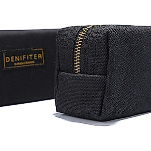 2 Pack Pen Pencil Case With Zipper, Heavy Duty Waxed Canvas Pencil Pouch Student Stationery Bag (Black)