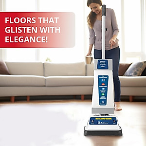 Koblenz Shampooer and Polisher, Floor Shampooer and Polisher, Hard Floor Cleaner, Carpet Cleaning Machine with Scrubbing Brushes, Polishing Pads, and Carpet Shampoo, 3 Speeds, Blue/Gray (P-820 BA)