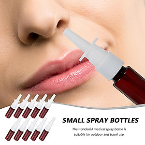 ARTIBETTER Empty Nasal Spray Bottle Amber Plastic Fine Mist Sprayers Refillable Container for Essential Oils Aromatherapy Perfume 15ml 10pcs