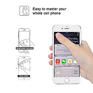 VASIVO Mirror Phone Ring Holder, 360° Swivel Ring Holder Finger Holder Holder for iPhone 7/7 Plus, Galaxy S8/S8 Plus and Other Smartphones (Silver)