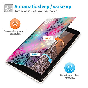 TOMYOU Case for Amazon Fire HD 10 Tablet (7th Generation and 9th Generation, 2017 and 2019 Release) - Slim Folding Stand Cover with Auto Wake/Sleep for 10.1 Inch Tablet