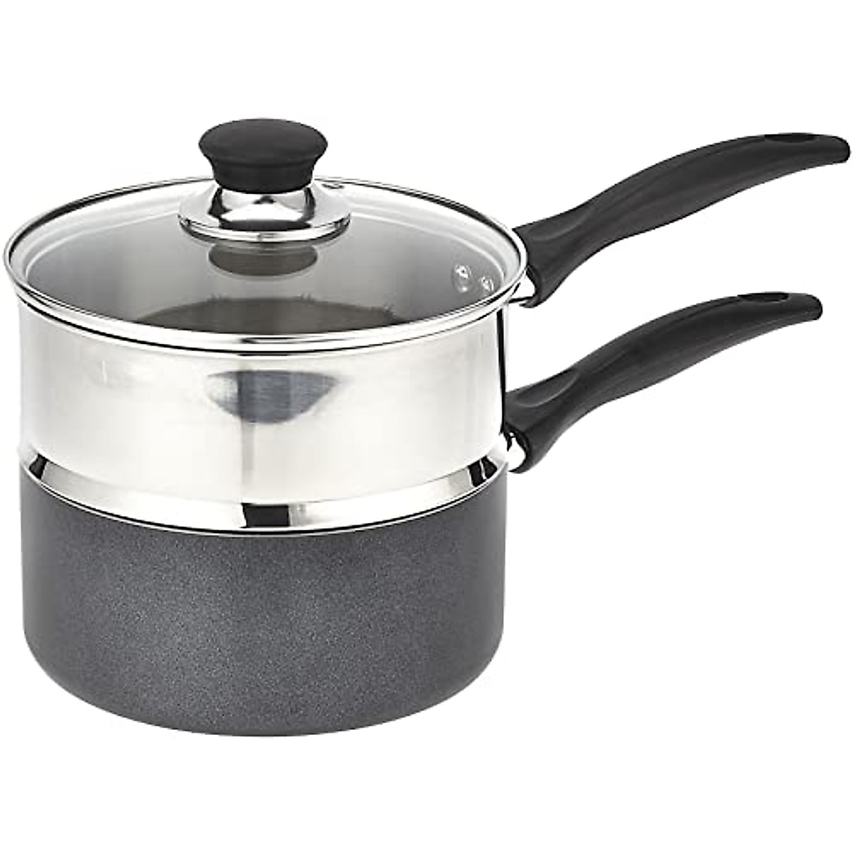 T-fal B1399663 Specialty Stainless Steel Double Boiler with Phenolic Handle Cookware, 3-Quart, Silver