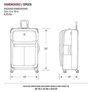 SwissGear 4010 Softside Luggage with Spinner Wheels, Black, Checked-Medium 23-Inch