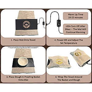 Cozy Bread™ Warming Mat | Thermostat Controlled Portable Bread Proofer (10" x 21") | Love What You Bake - Proof Dough, Keep Baked Goods Warm, Fermentation